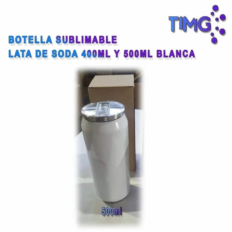 Botella Sublimable Lata Blanca Personaliza sublima y regala – TIMG Chile