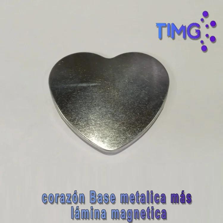 Chapita corazon base metalica mas Lamina magnetica 100 unidades – TIMG ...